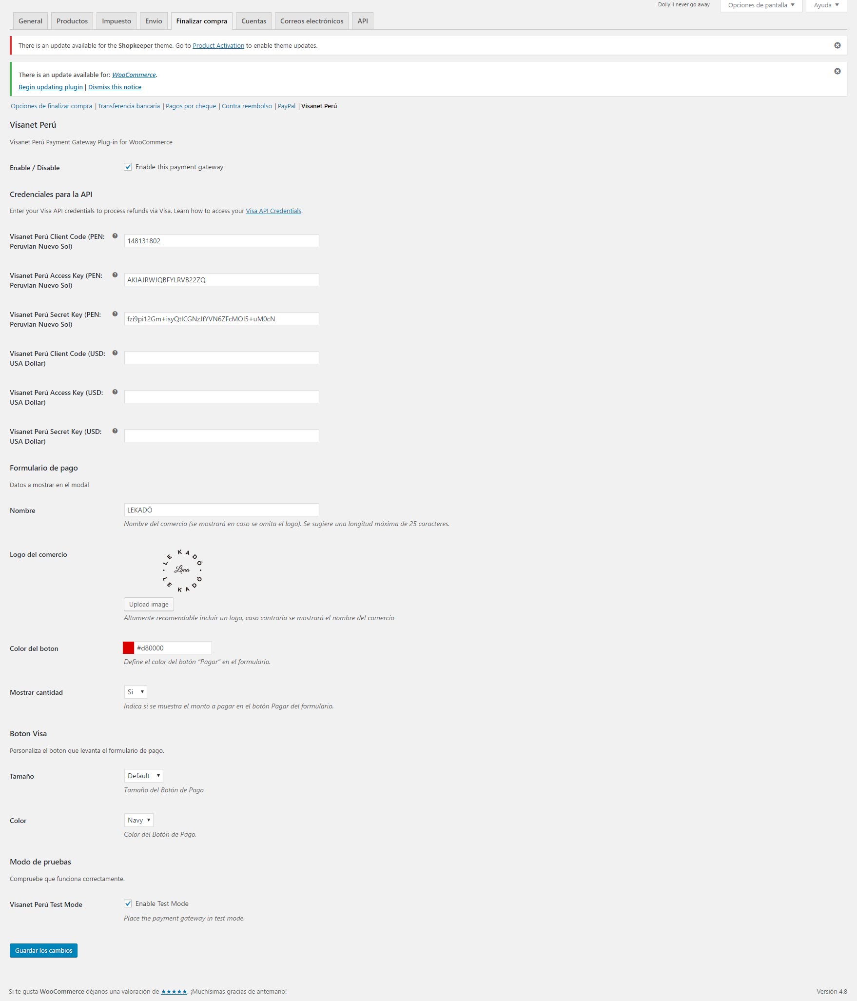 Visanet Peru - Wordpress Woocommerce - Plugin Pasarela de Pago online